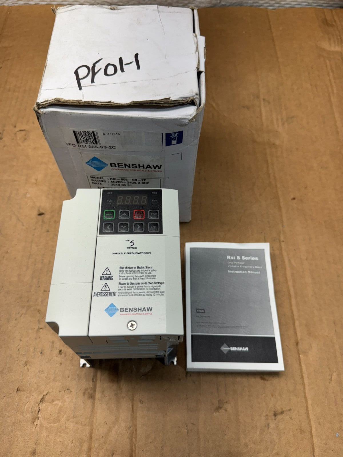 NEW IN BOX BENSHAW AC200-240V. 3HP VFD DRIVE RSI-005-SS-2C
