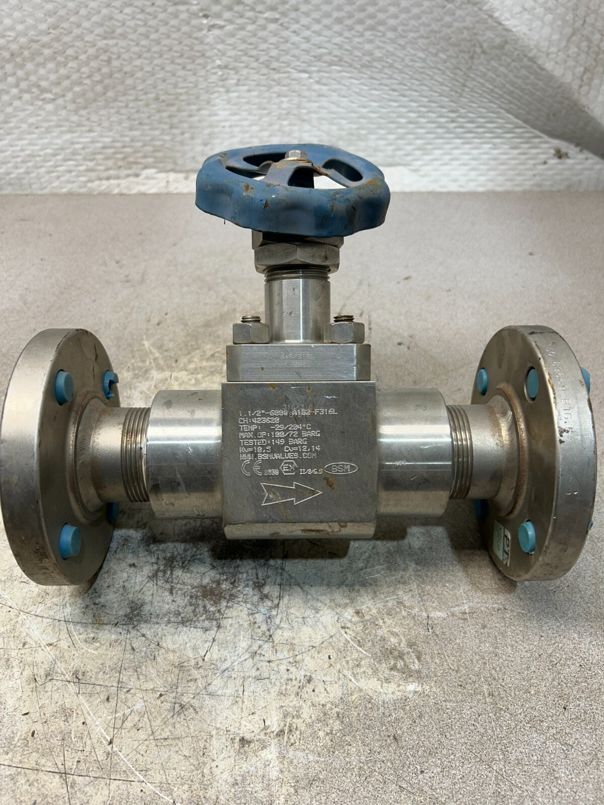 USED ASTM GATE VALVE 1/2''-600# A1S2-F316L