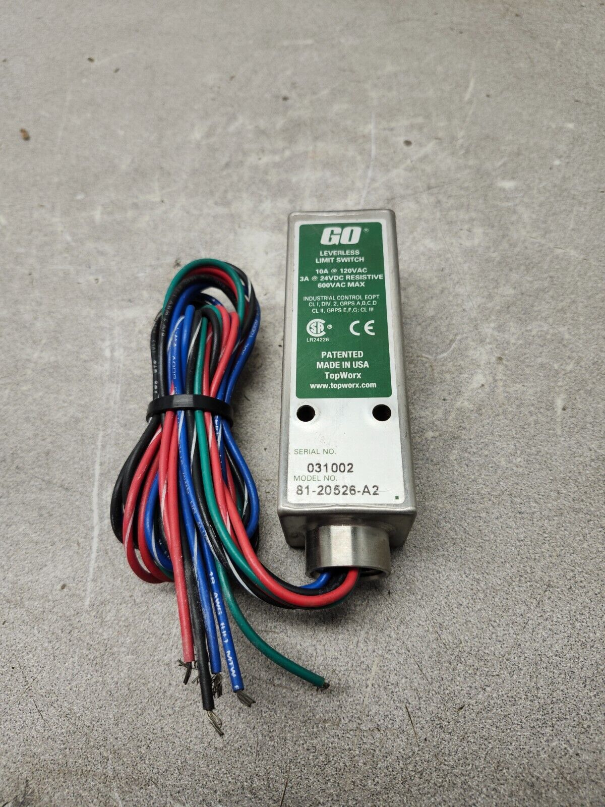 NEW NO BOX TOPWORX GO SWITCH PROXIMITY SENSOR LIMIT SWITCH 81-20526-A2