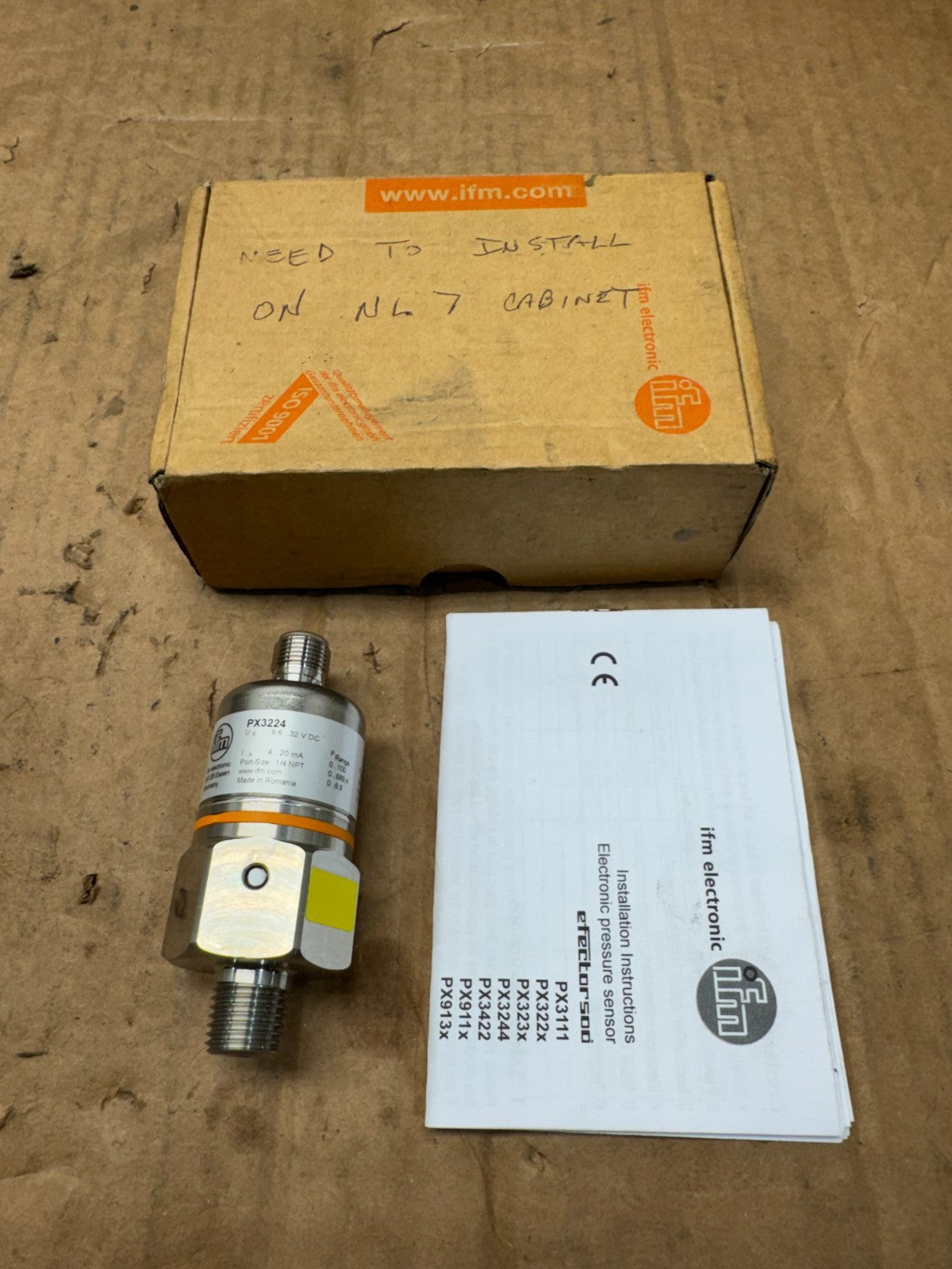 NEW IN BOX IFM PX3224 EFECTOR PRESSURE TRANSMITTER PA-010PRBN14-A-ZVG/