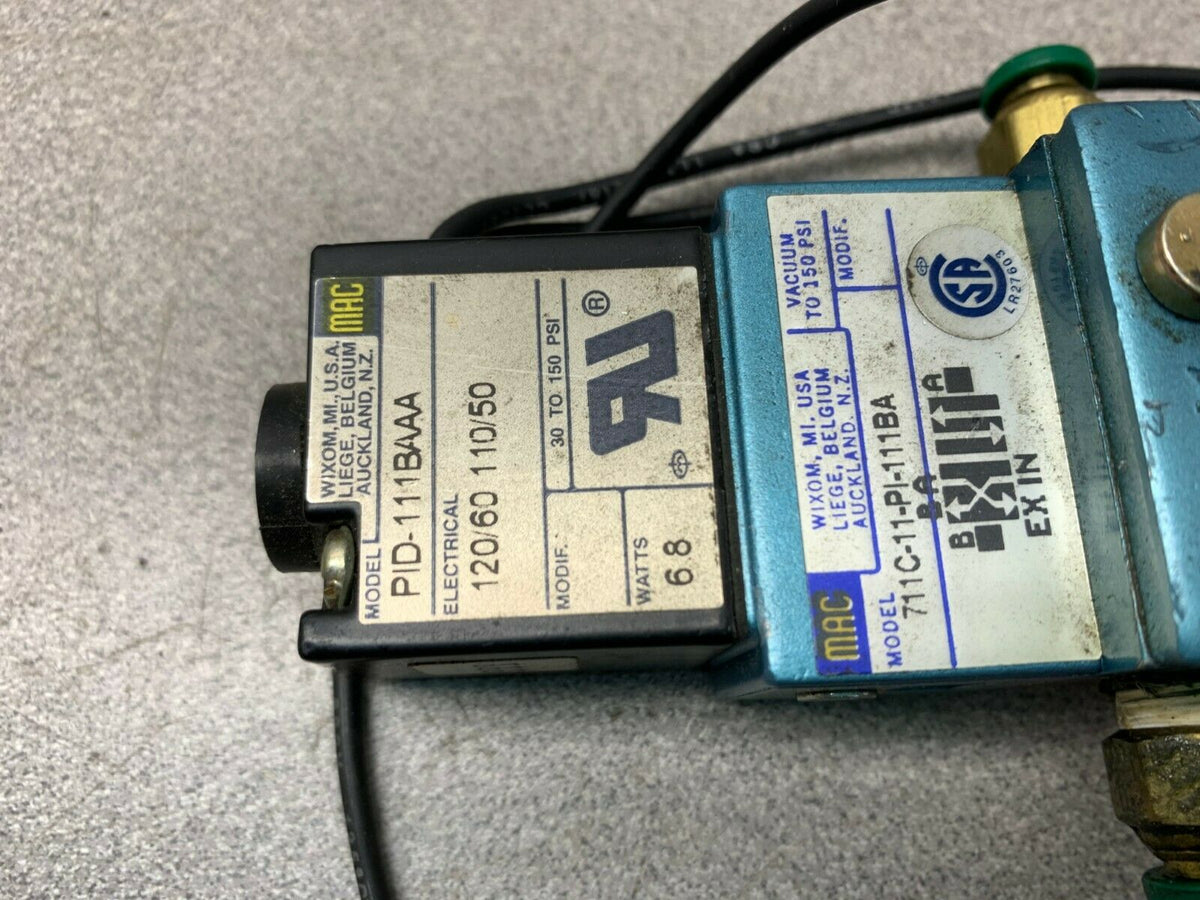USED MAC AIR VALVE 711C-11-PI-111B4 – Boyd Industrial Supply