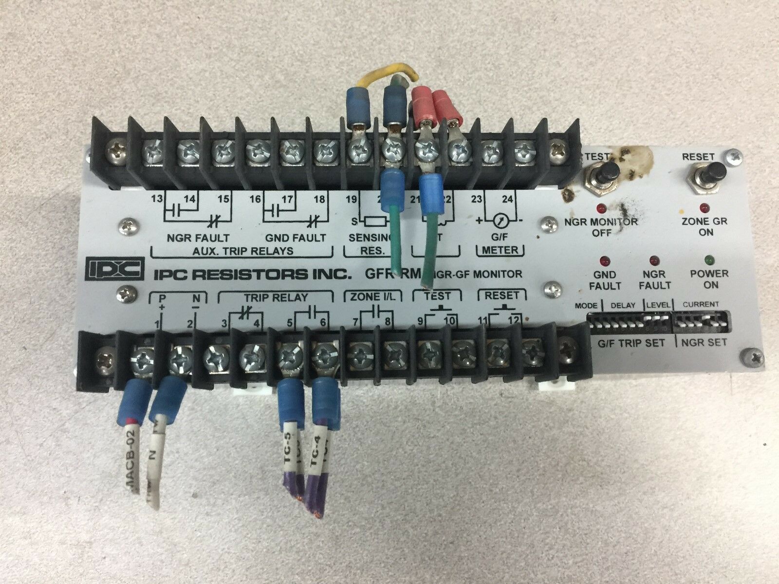 USED IPC RESISTORS INC GROUND FAULT MONITOR RELAY GFR-RM