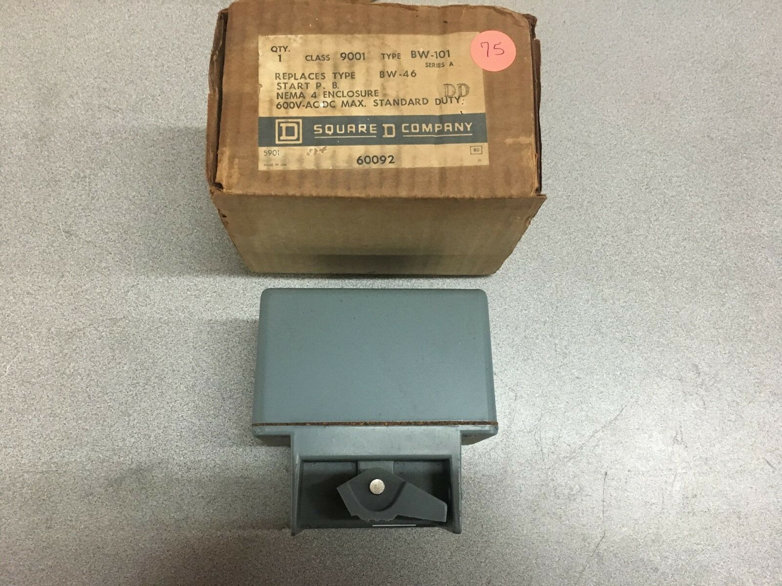 NEW IN BOX SQUARE D 9001 BW-101