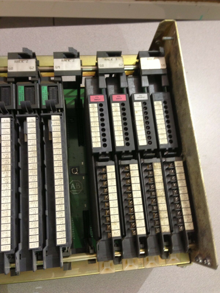 USED ALLEN-BRADLEY PLC CHASSIS 1771-A3B WITH PROCESSOR AND 10 MODULES ...